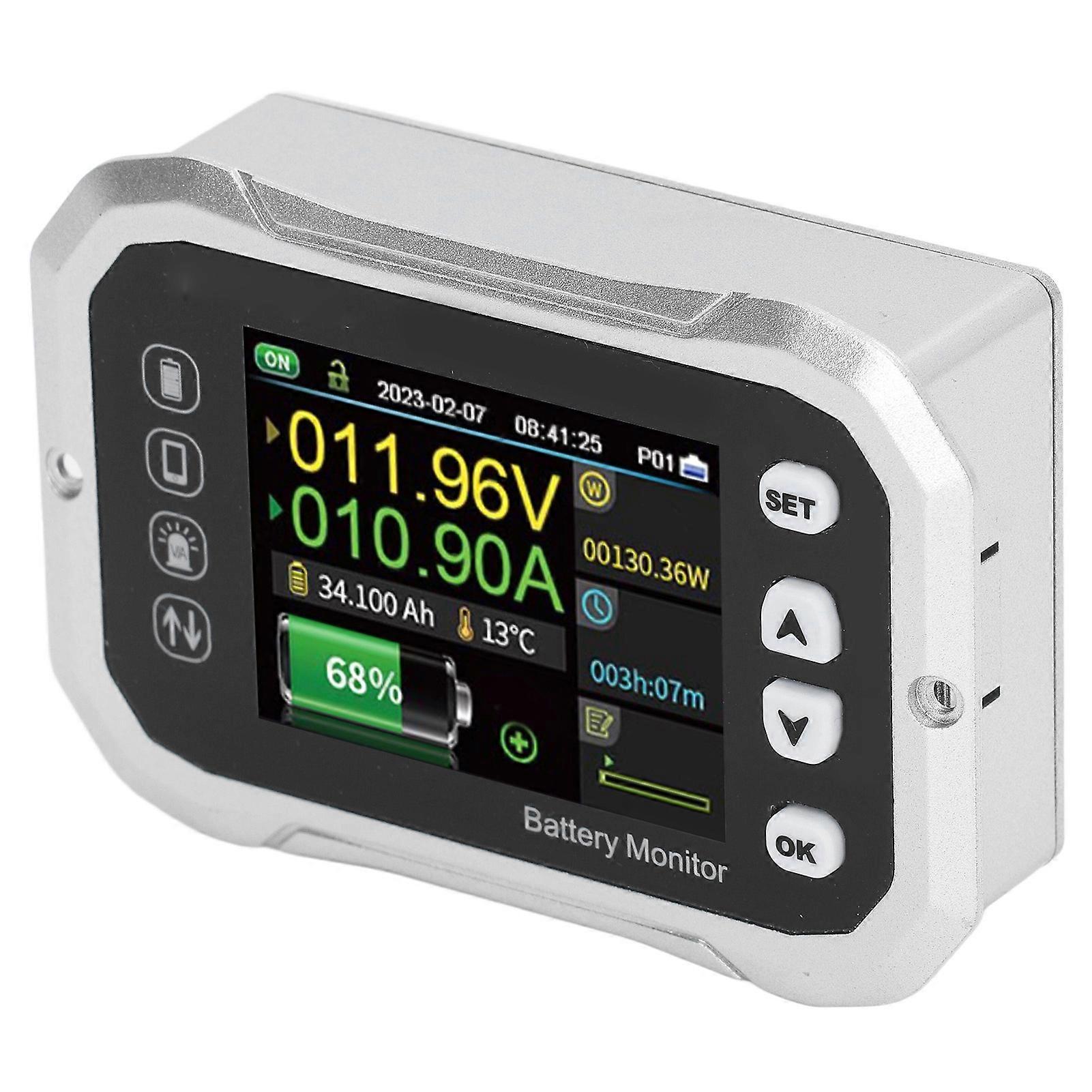 100A Smart Battery Monitor with Shunt Color Screen RV Coulombmeter ...