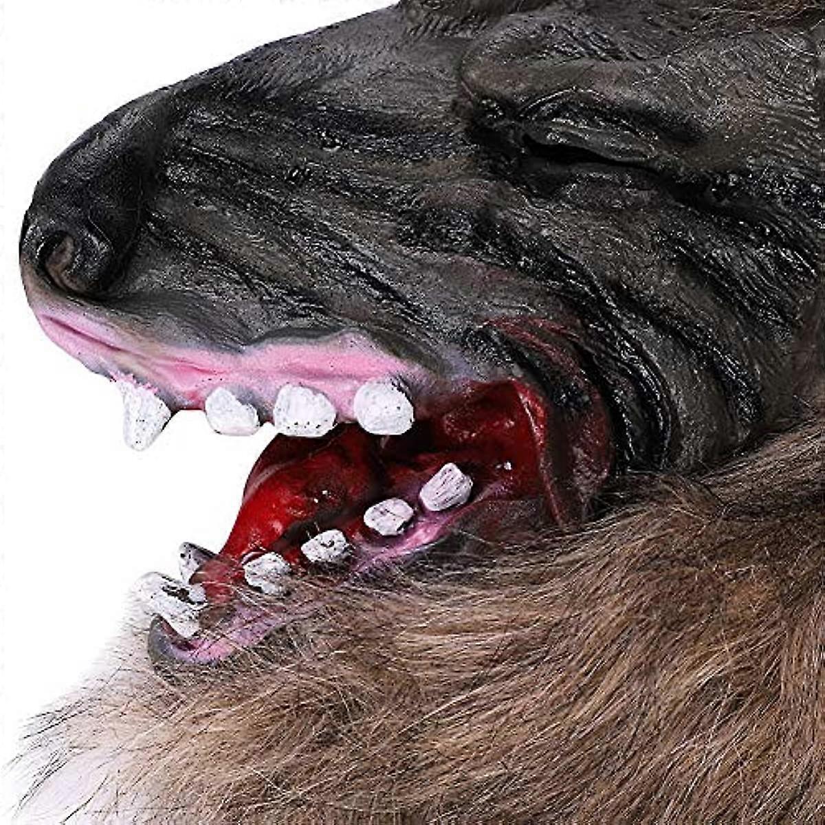 LONTG Adults Halloween Werewolf Mask Horror Scary Animal Wolf Head Mask ...