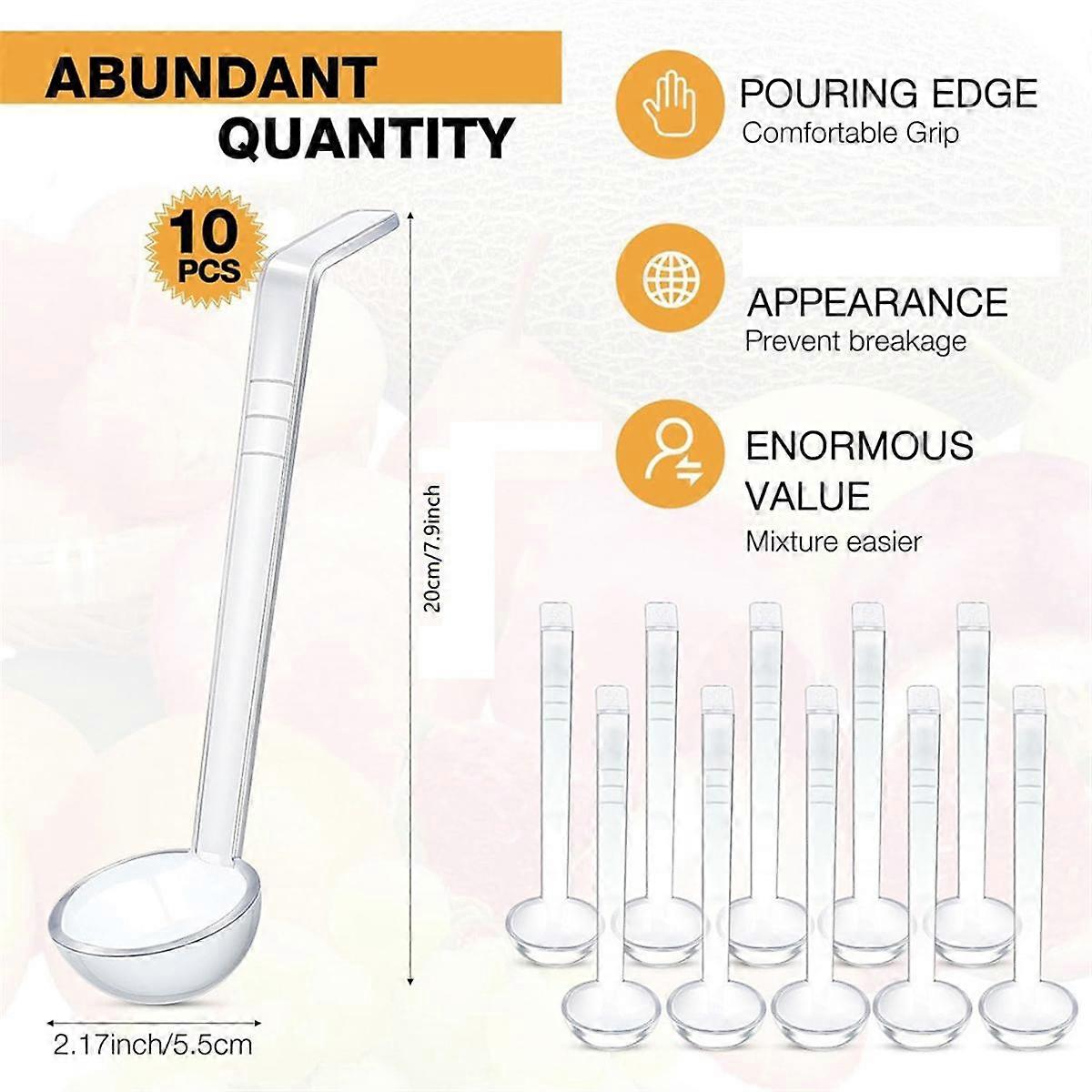 10 Pieces 7.8Inch 1Oz Clear Small Ladle Mini Ladle for Sauce Long ...