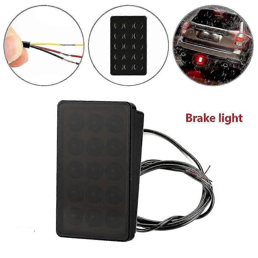 F1 Style 15 Led Rear 3rd Third Strobe Flashing Tail Brake Stop Light Universal Car Lights Signal ...