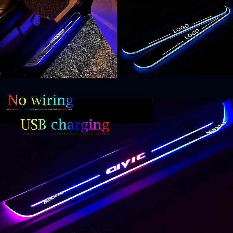 Car LED Atmosphere Light Multi-color Mobile Wiring-free Welcome Pedal ...