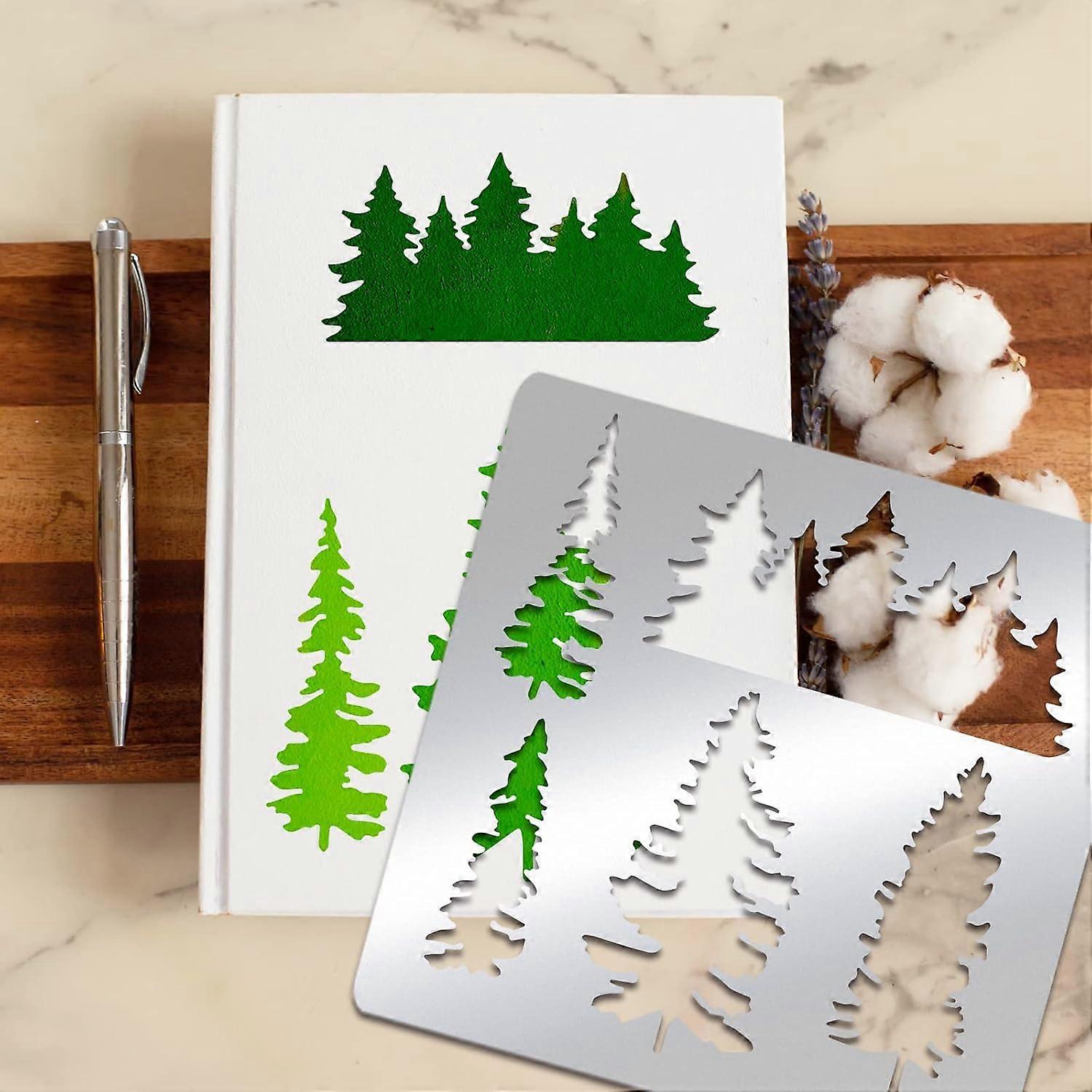 Pine Tree Stainless Steel Stencil Template 6x6 Inch Forest Metal ...