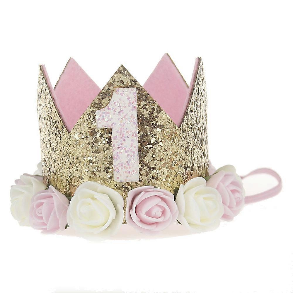 Princess Party Crown,Baby Girl First Birthday Crown Hat,Golden Flash ...