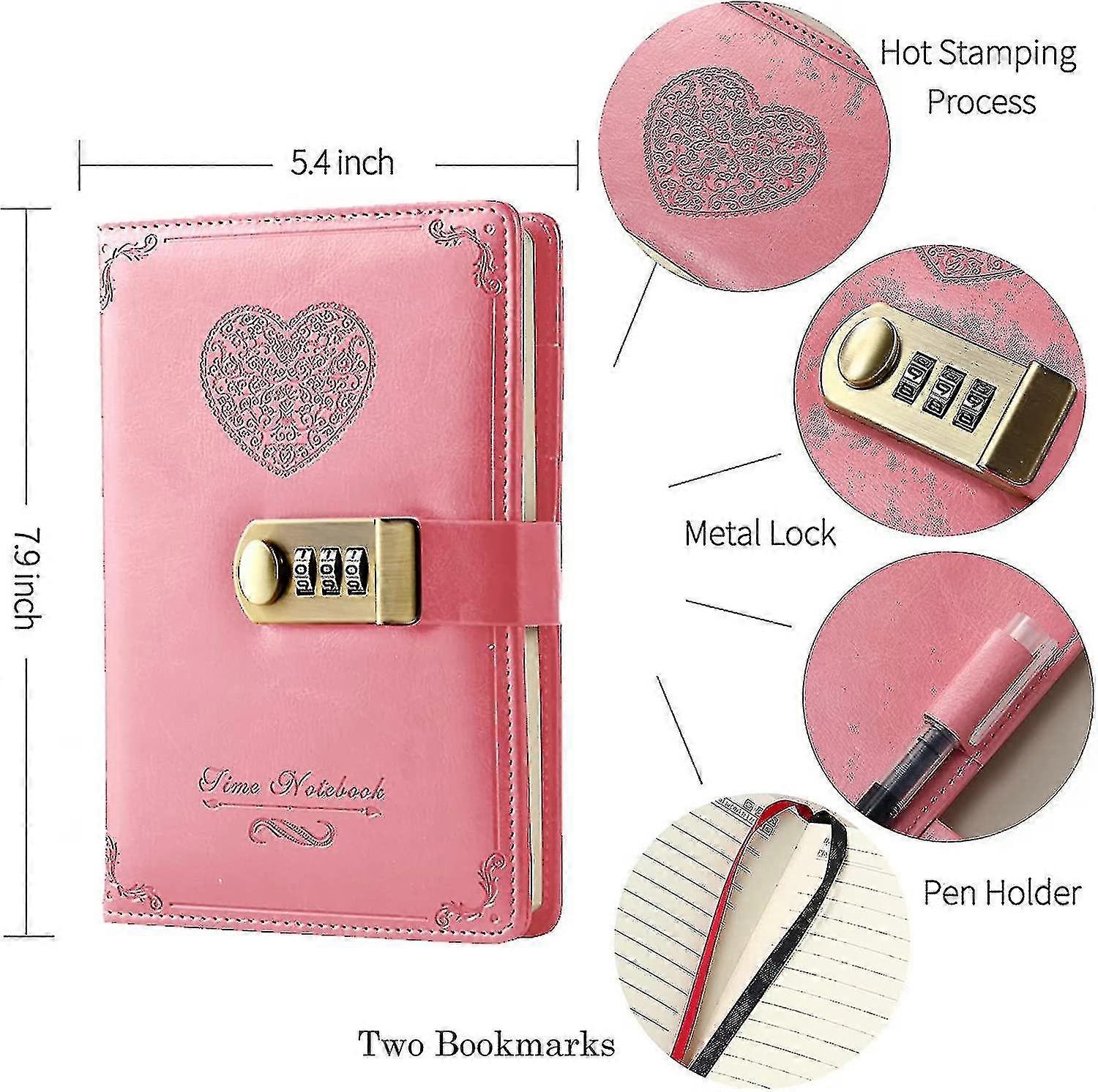 yougangdiary With Lock For Girls - Leather Password Locking Journal ...