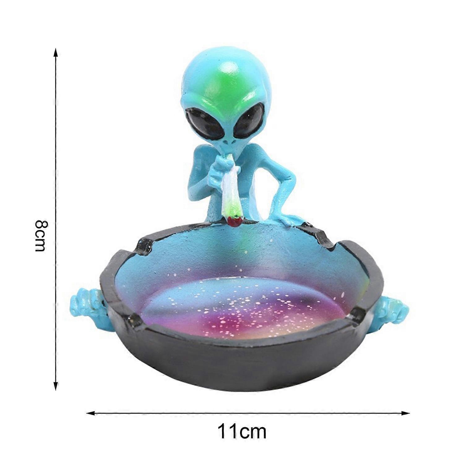 Hand-Painted Aliens Ashtray Heavy Duty Resin Colorful Aliens Figurine ...