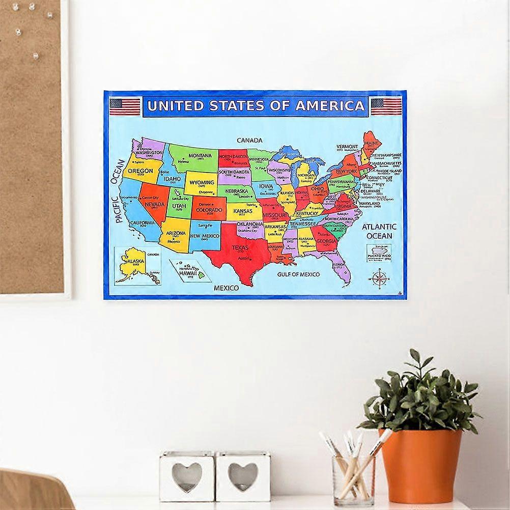 USA Map Educational Classroom Poster Teaching Geography Map Household ...