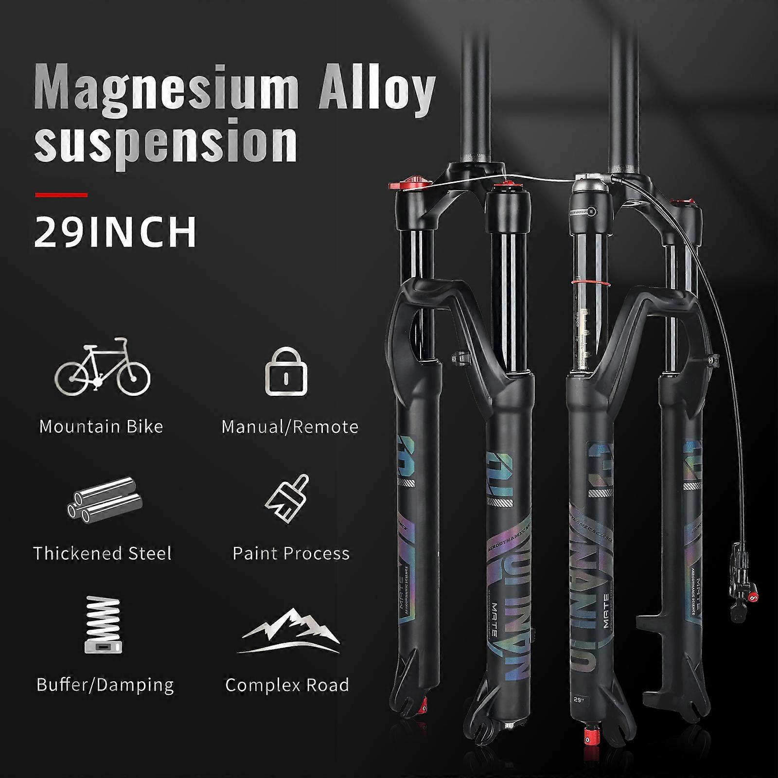 Straight Tube Bicycle Suspension Forks 29 Inch MTB Air Fork Rebound ...