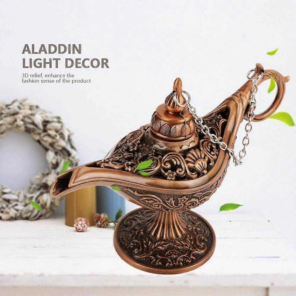 Metal Carved Aladdin Lamp Magic Vintage Home Tea Oil Pot Arabic Art Craft Gift Rare Retro Legend ...