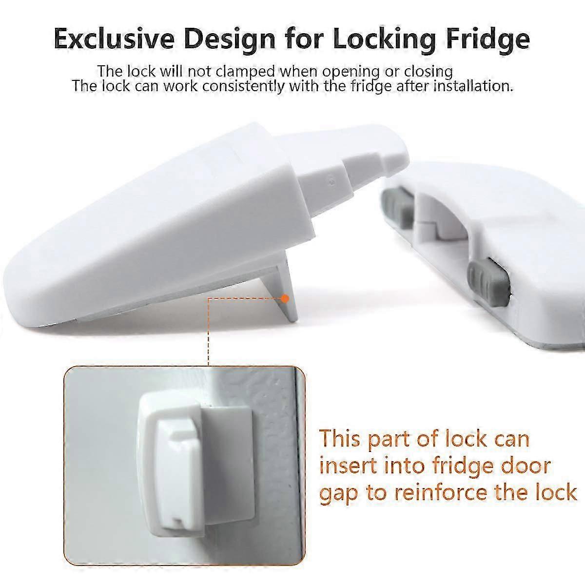 Refrigerator Lock Without Drilling,Freezer Door Lock Latch | Fruugo UK