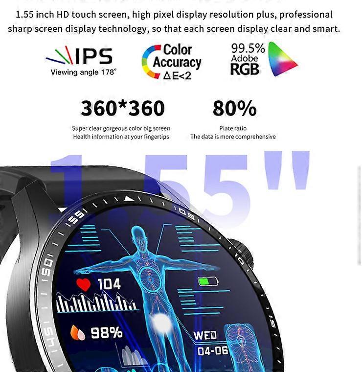 Smartwatch with Stress Monitoring, ECG, Blood Sugar, Uric Acid Tracking ...
