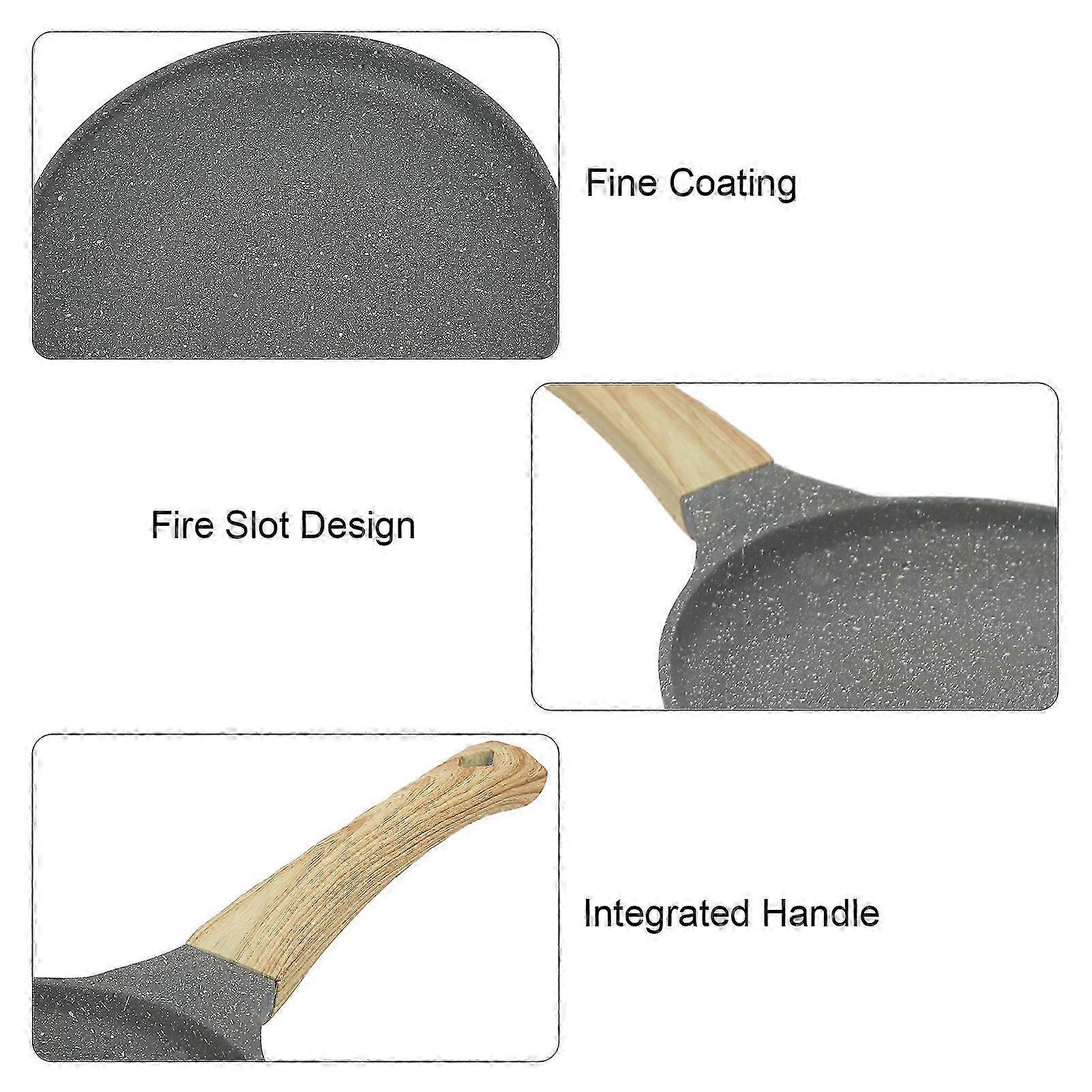 Nonstick Frying Pan with Flat Bottom Even Heating Kitchen Cookware with ...