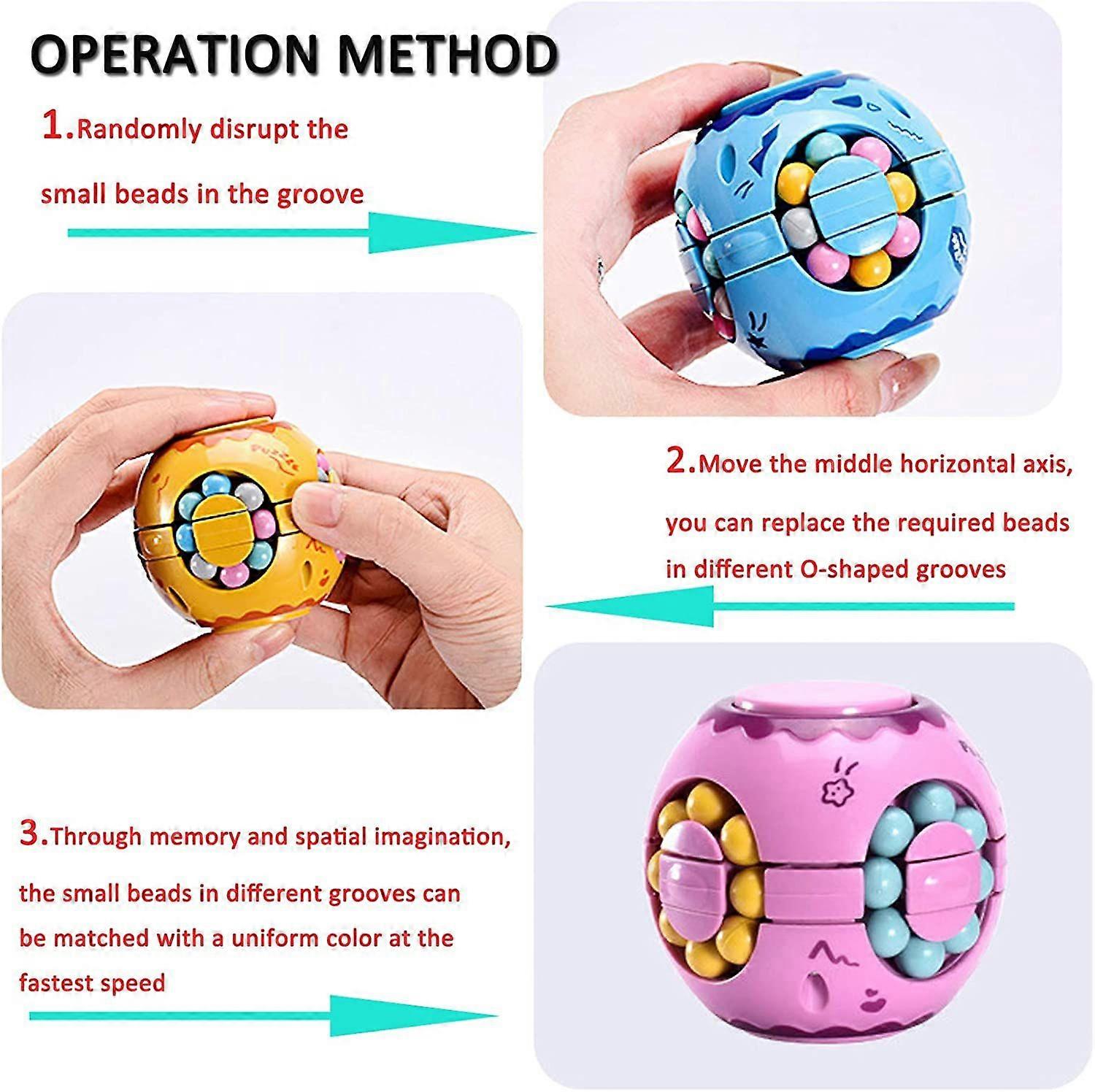 2 in1 Rotating Fidget Spinner Magic Bean Infinity Cube Stress Relief ...