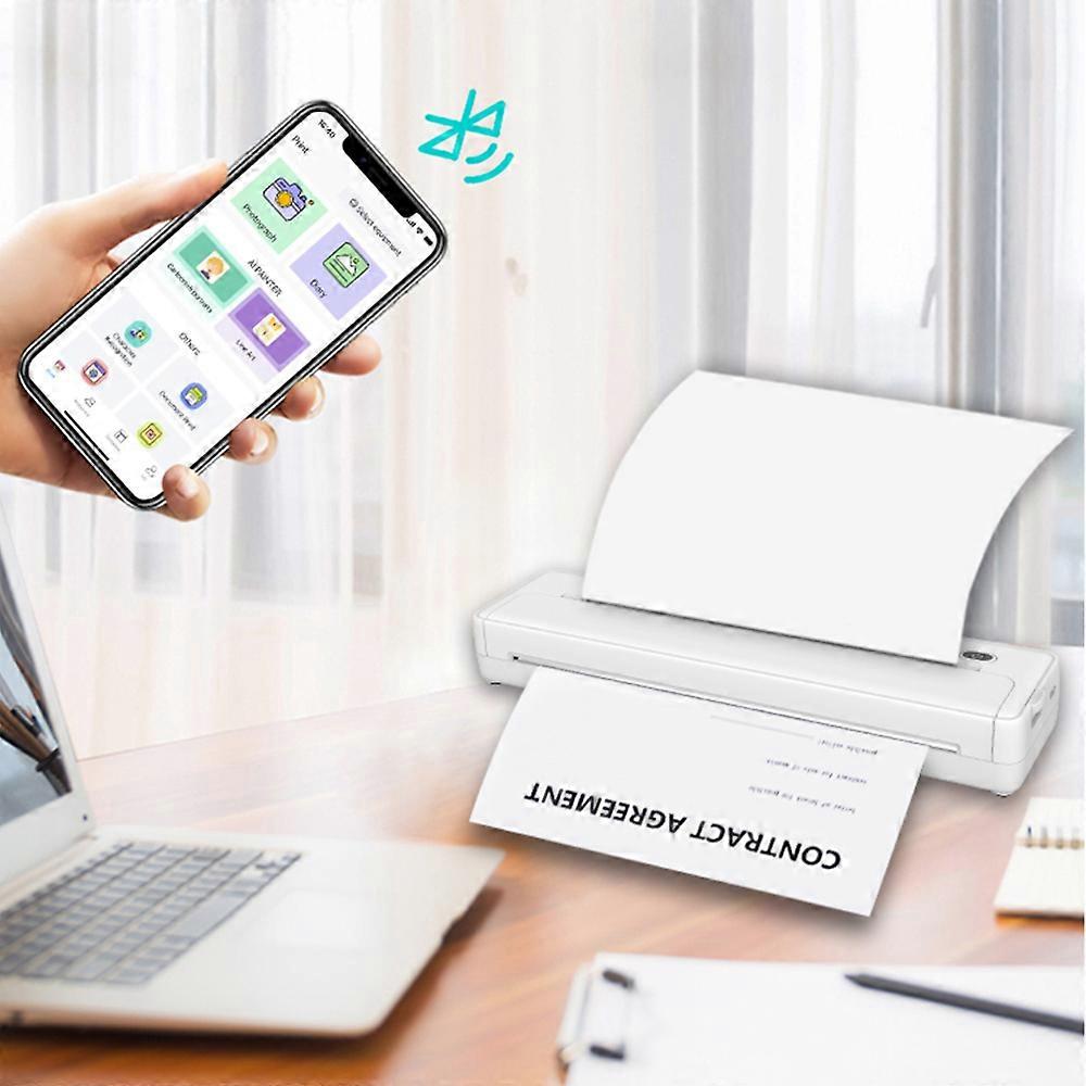 Wireless Bluetooth Portable A4 Thermal Mobile Printer with 100Pcs ...
