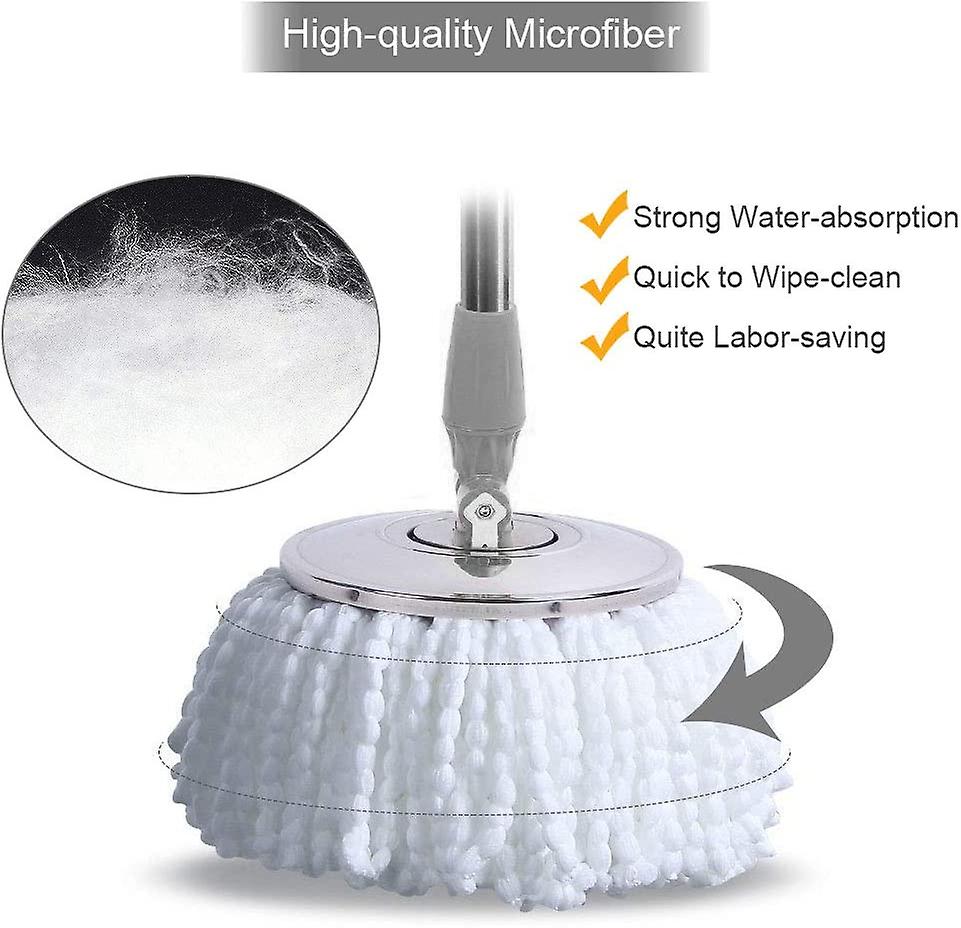 3pcs Microfiber Broom Heads, Mop Heads, Round Replacement Mop Heads 360 ...