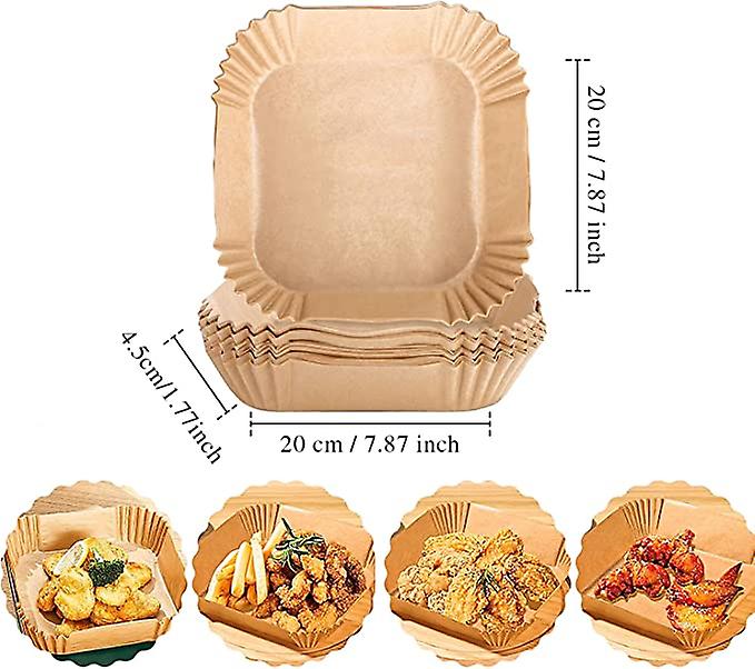 100 Piece Air Fryer Parchment Paper, Baking Paper Sheets, Square Air ...