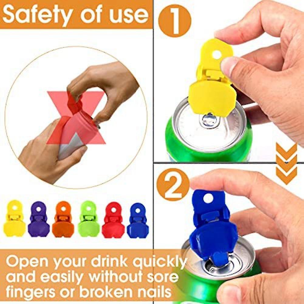 6 Pieces Color Manual Easy Can Opener, Premium Plastic Shields Tab ...