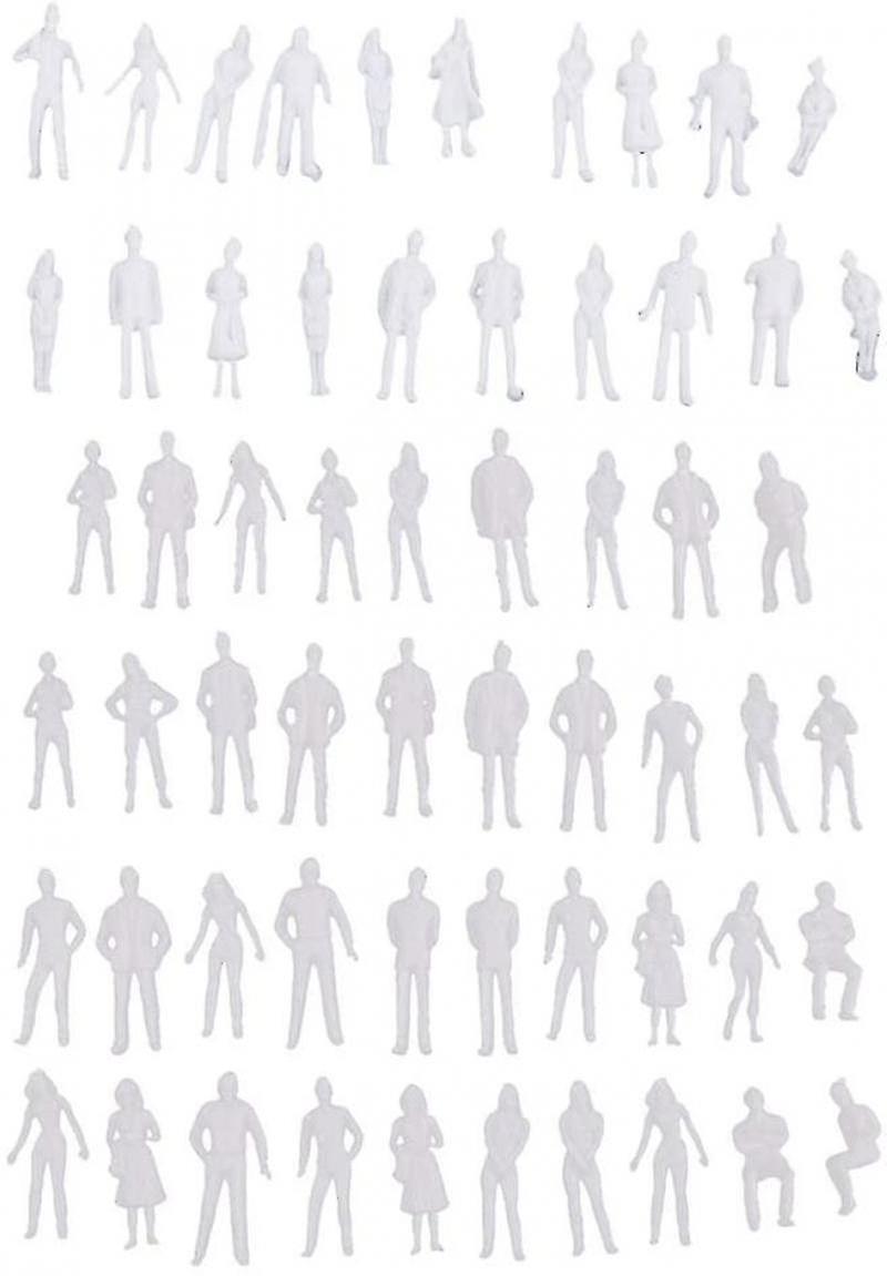 40x 1/50 Scale Model White Figures/people Train Layout Diorama ...