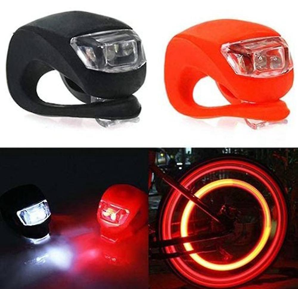 10x Bicycle Lamp Bicycle Front Light Taillight Wheel Light Led Silicone ...