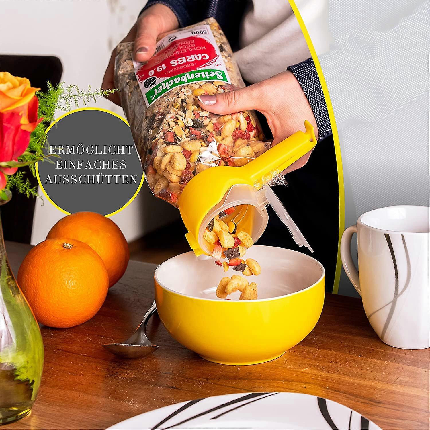 Set of 4 closure clips with spout, kitchen clip, bag clips, snack ...