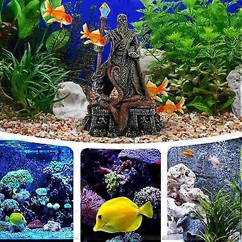 Poseidon Aquarium Decorations God of the Sea Fish Tank Resin Pharaoh ...