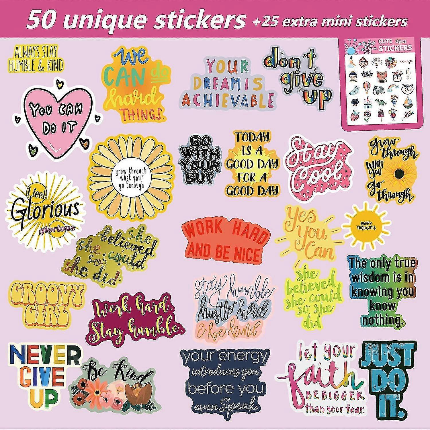 Inspirational Stickers, Motivational Quotes Stickers, Aesthetic ...