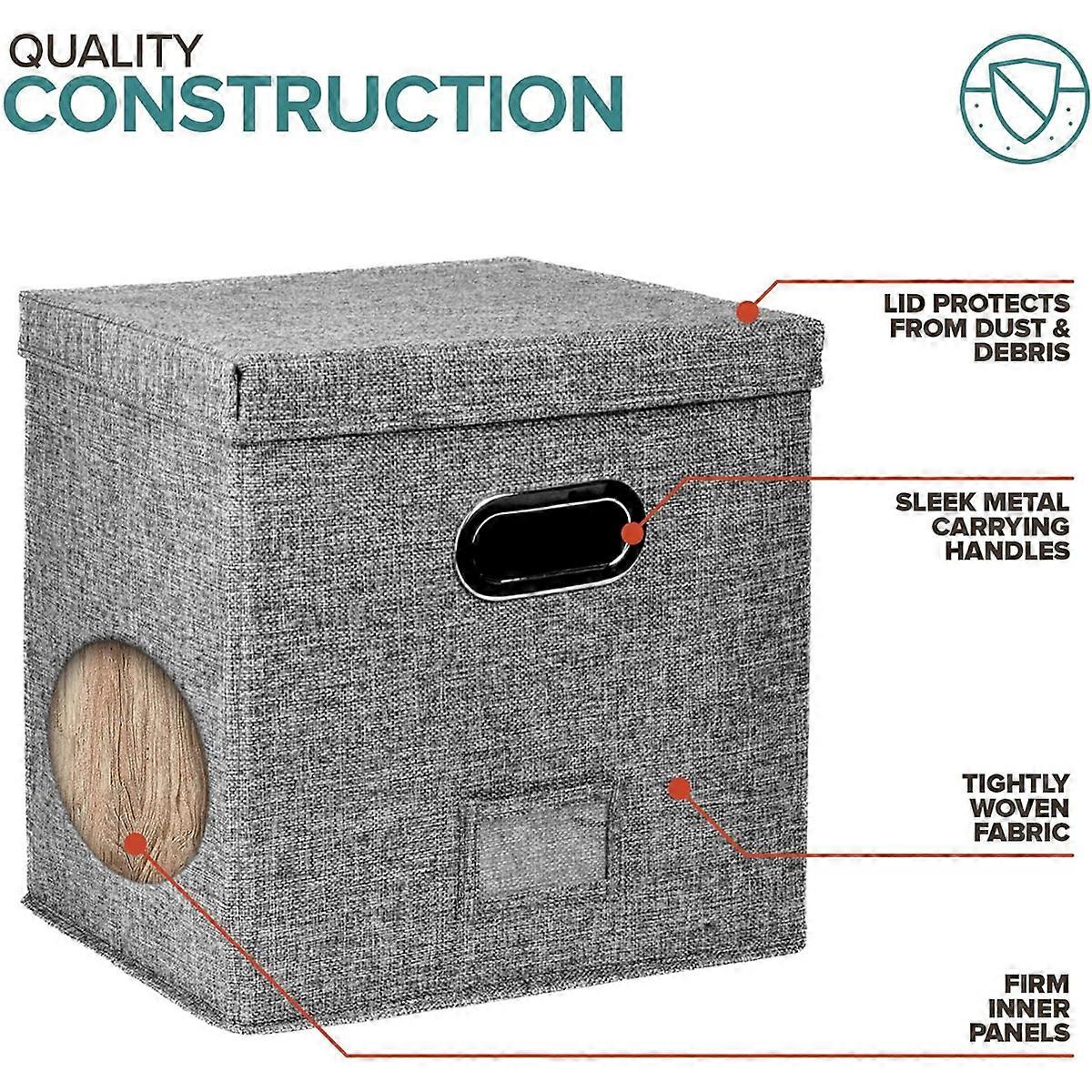 Stackable Vinyl Record Organizer - Record Album Storage Holds 50+ LP ...