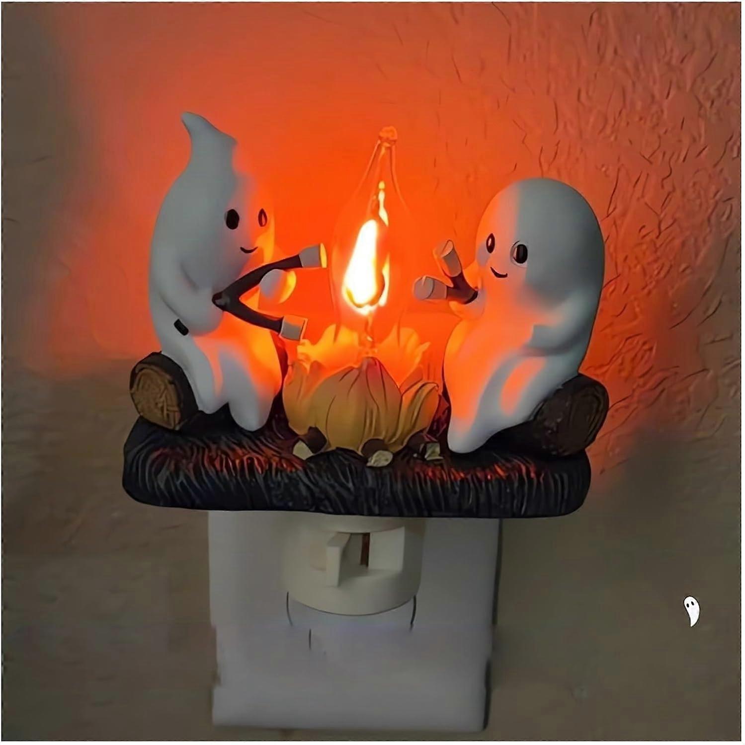 2024 Ghost Campfire Flickering Nightlight Spooky Ghost Fake Camp Fire ...