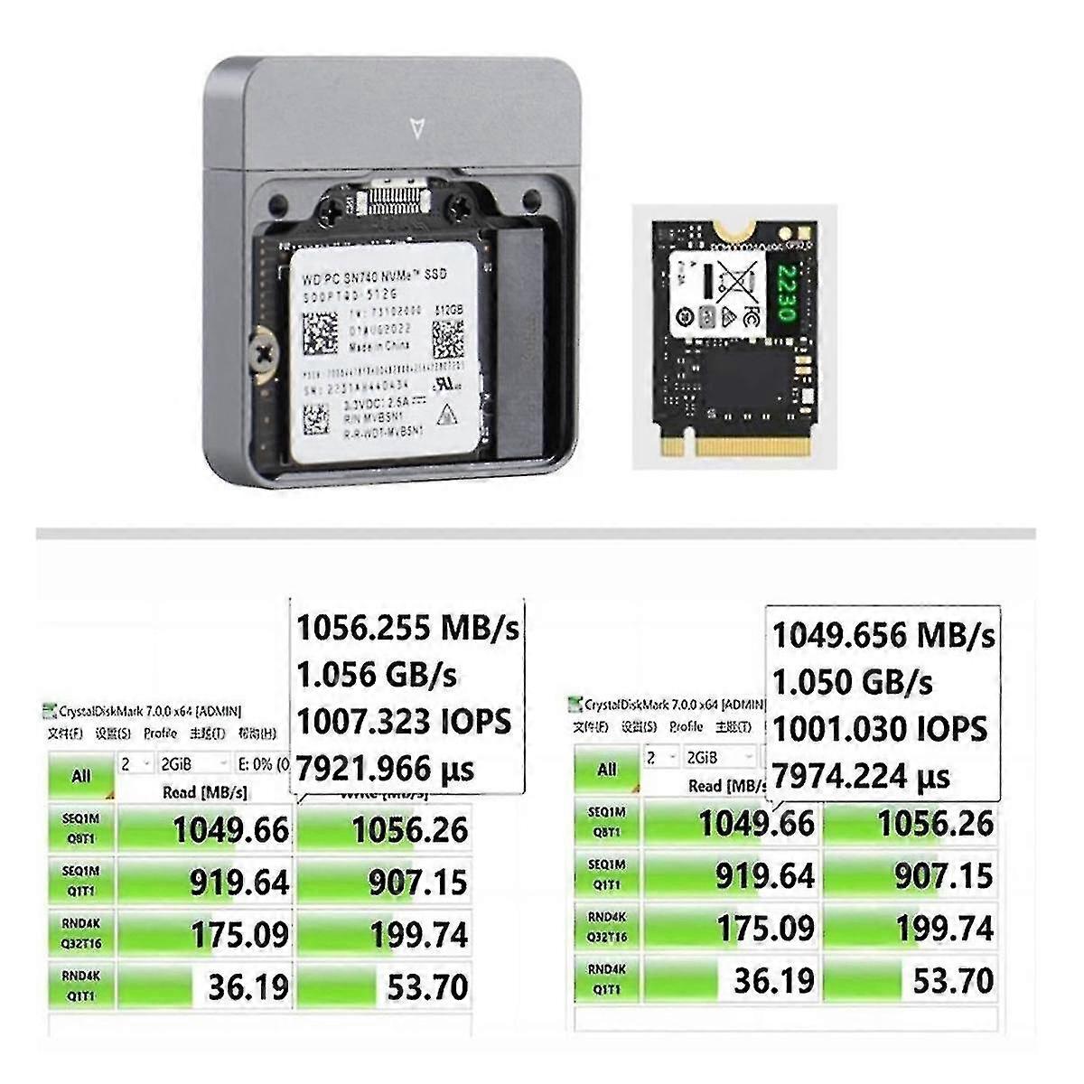 M.2 Nvme 2230 SSD-hölje USB C-adapter 10 gbps usb3.2 gen2 extern ...