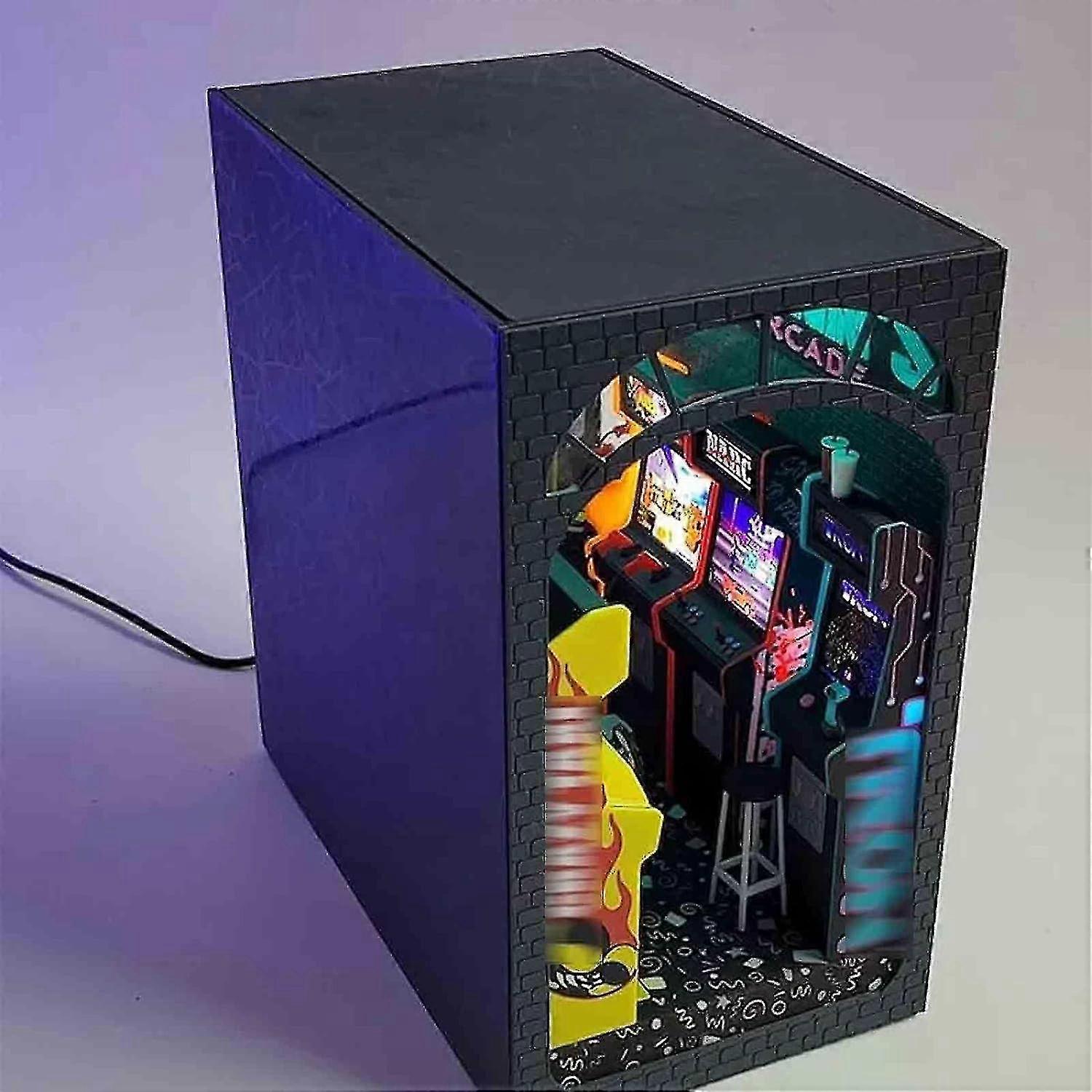 Flynn's Arcade Themed Booknook, Cyberpunk DIY Book Nook Kit, 3D ...