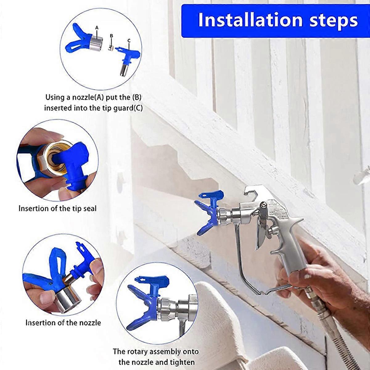 8Pcs Airless Paint Nozzles Set Reversible Spray Tips Airless Paint Sprayer Nozzle Tips Airless ...