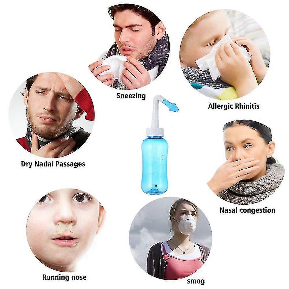 Nasal Rinse, Nasal Irrigator Bottle 300ml Neti Pot Sinus Kit For Adults ...
