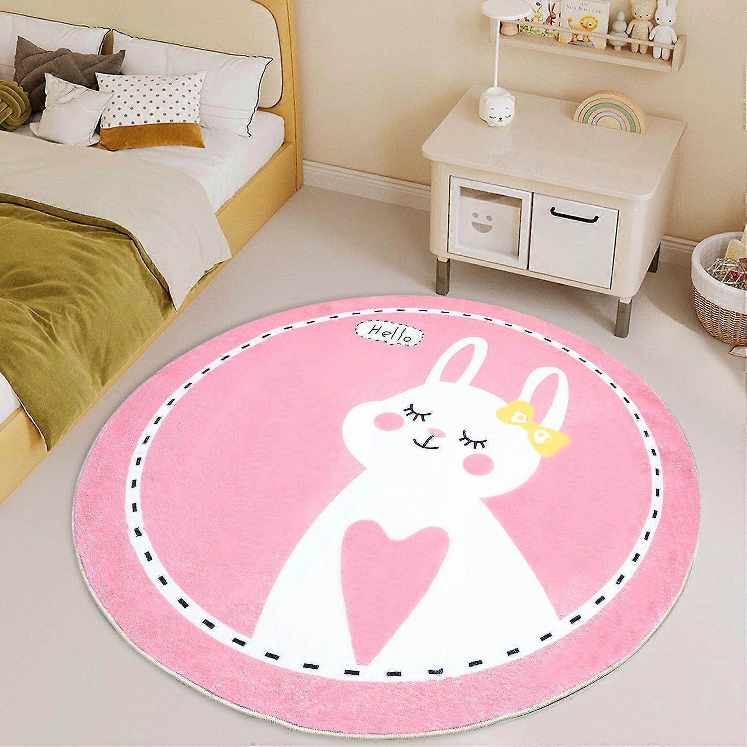 Space Rocket Rug,40" Cartoon Fluffy Circle Rug,Round Rugs for Girls ...