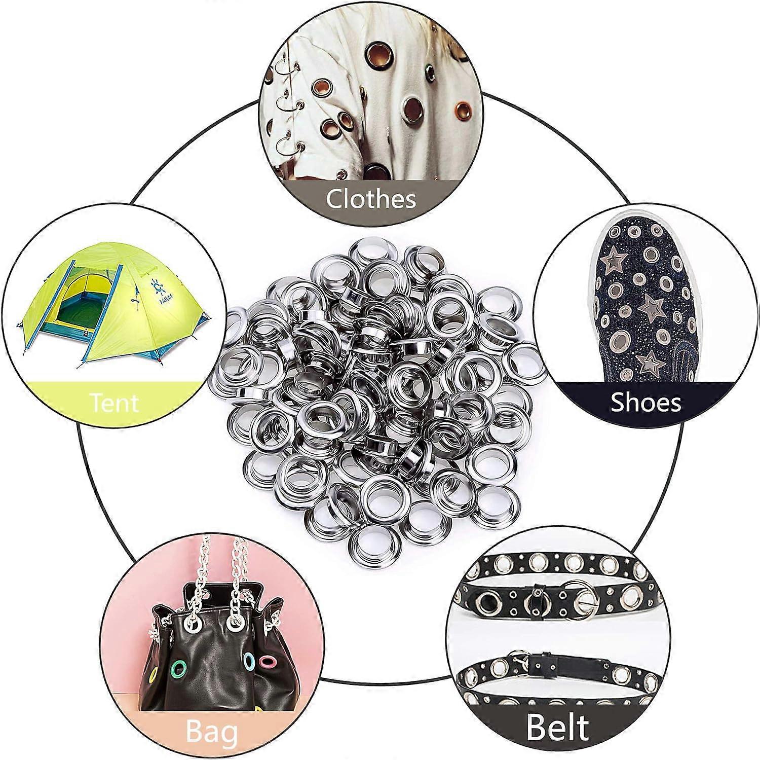 Grommet Tool Kit 12mm Metal Grommet Sets 100 Set Grommet Eyelets Kit ...