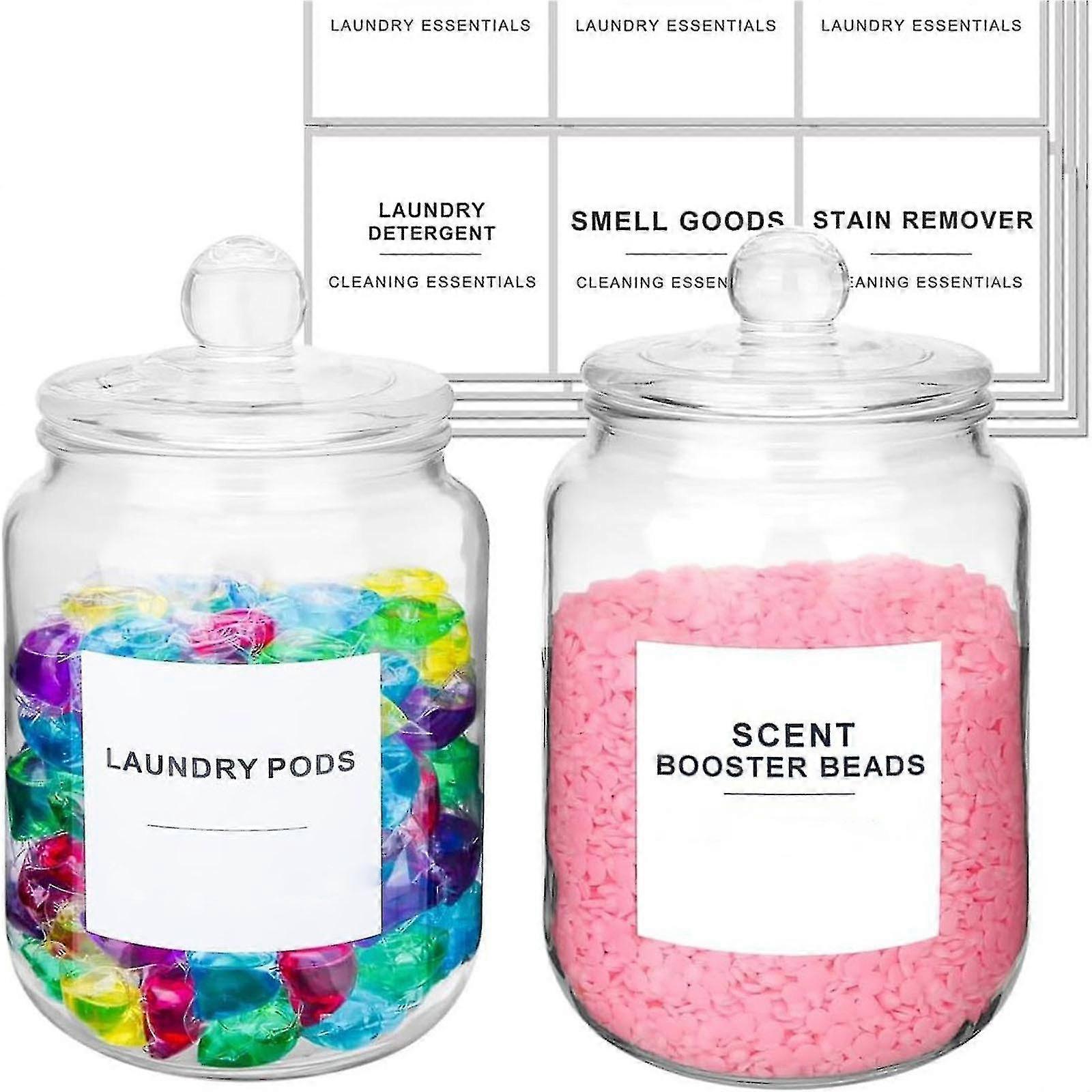 Clear Glass Laundry Jar Glass Jar Jar Storage 2L Universal Glass ...