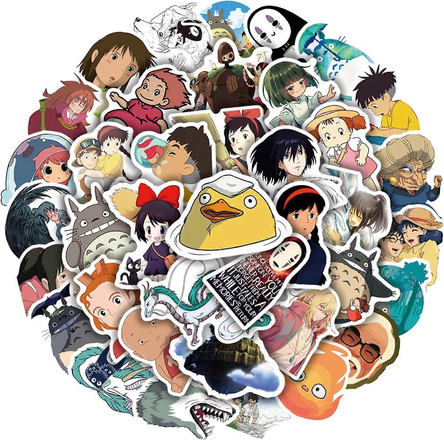 50 PCS Japanese Cartoon Stickers, Kawaii Studio Anime Stickers ...