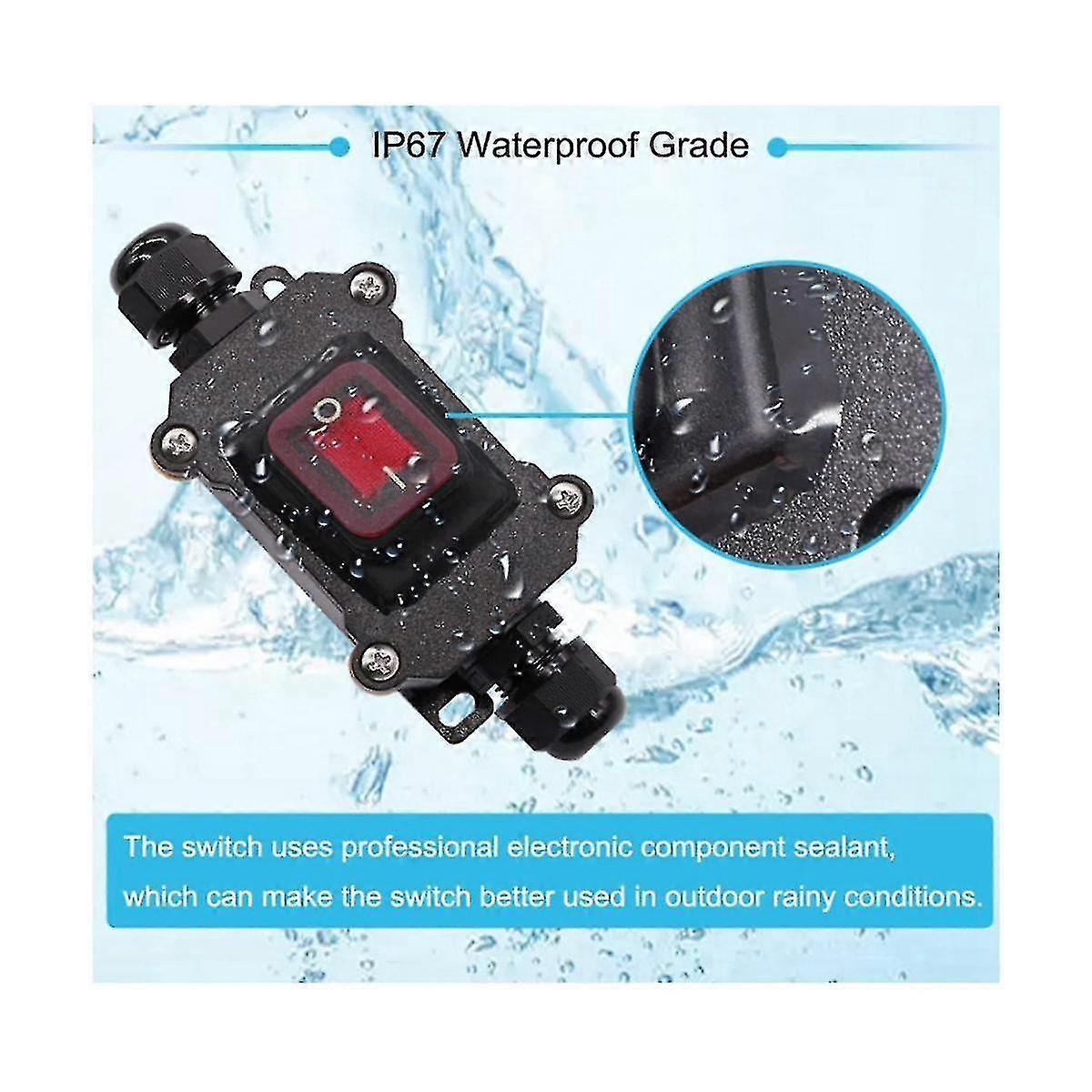 Ip67 Waterproof Inline Switch 12v Dc 20a High Current Power Waterproof ...