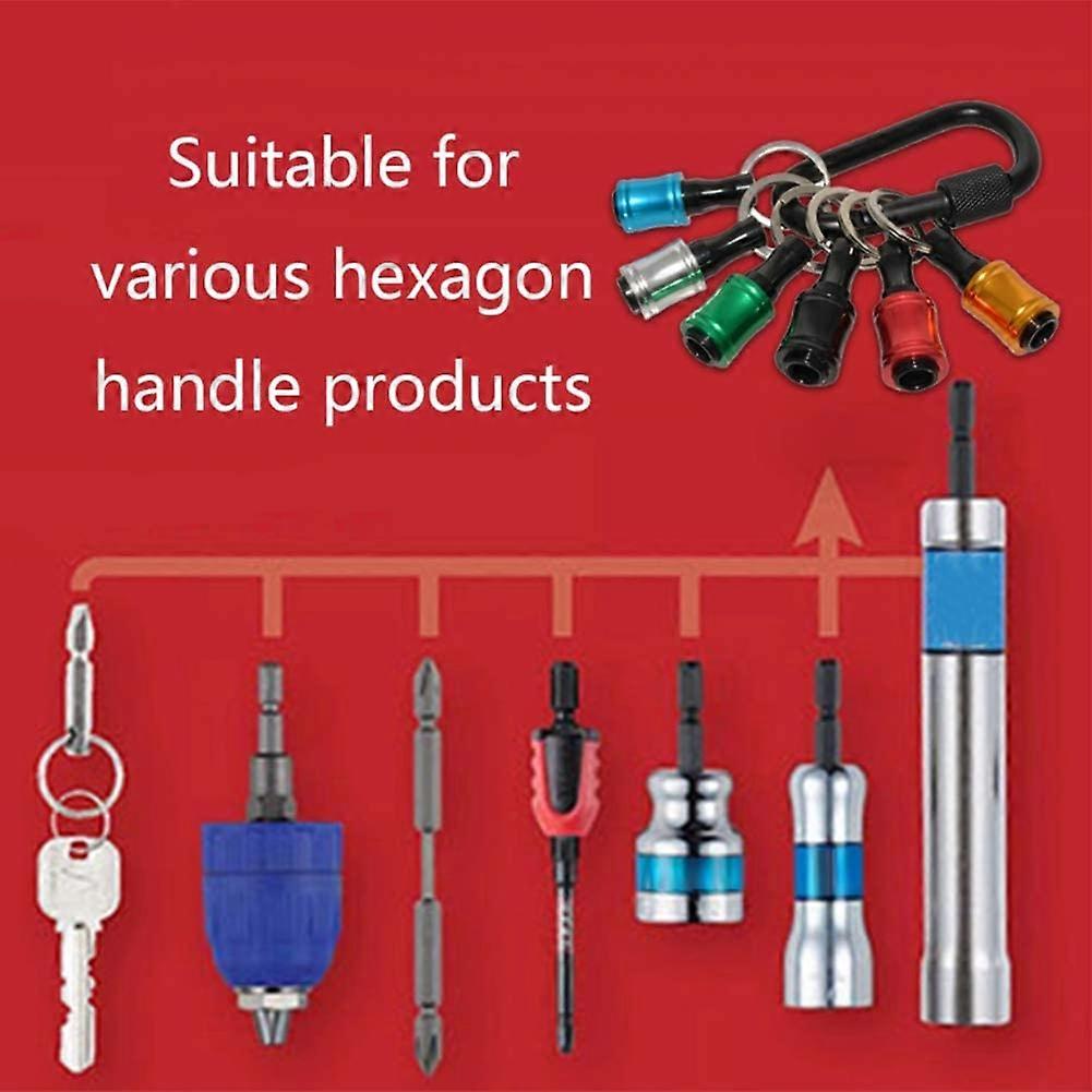 6pcs 1/4inch Hex Shank Aluminum Alloy Screwdriver Bits Holder Set ...