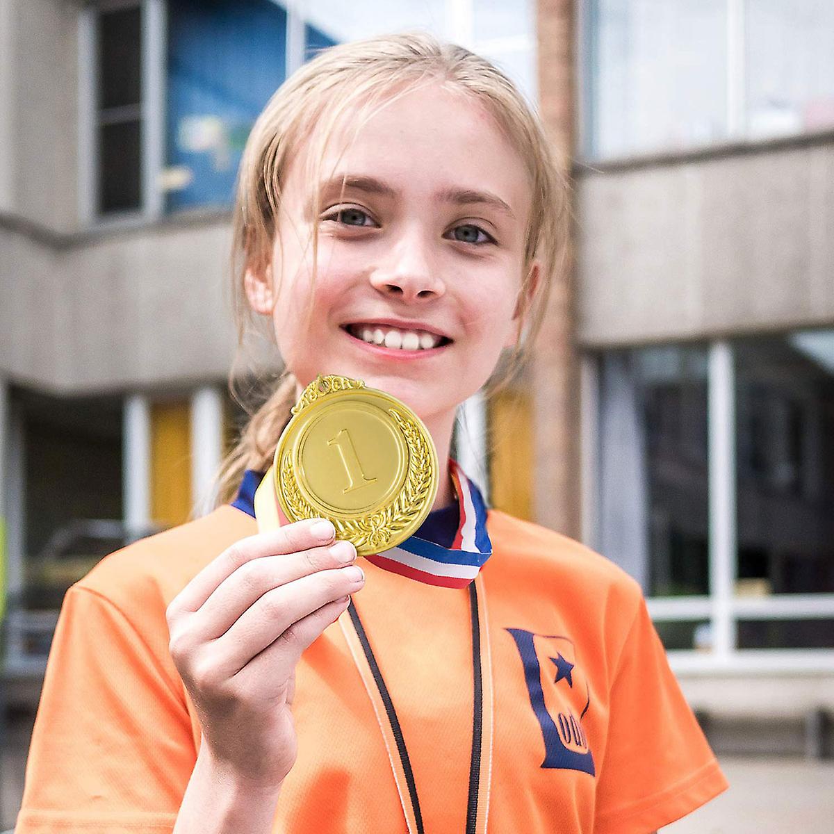 Gold Silver Bronze Award Medals With Neck Ribbon, Olympic Style Metal ...