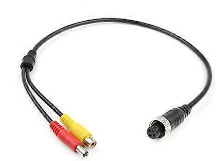 4-Pin Aviation Male to RCA & DC Jack Female CCTV Vehicle Camera Adapter ...