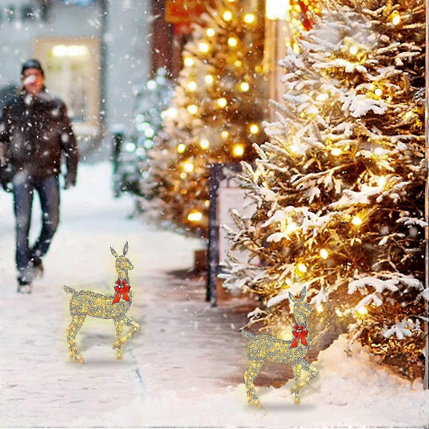 Ed Deer Outdoor Yard Rats, Reindeer Rats With Led S, Artificial Pre-lit ...