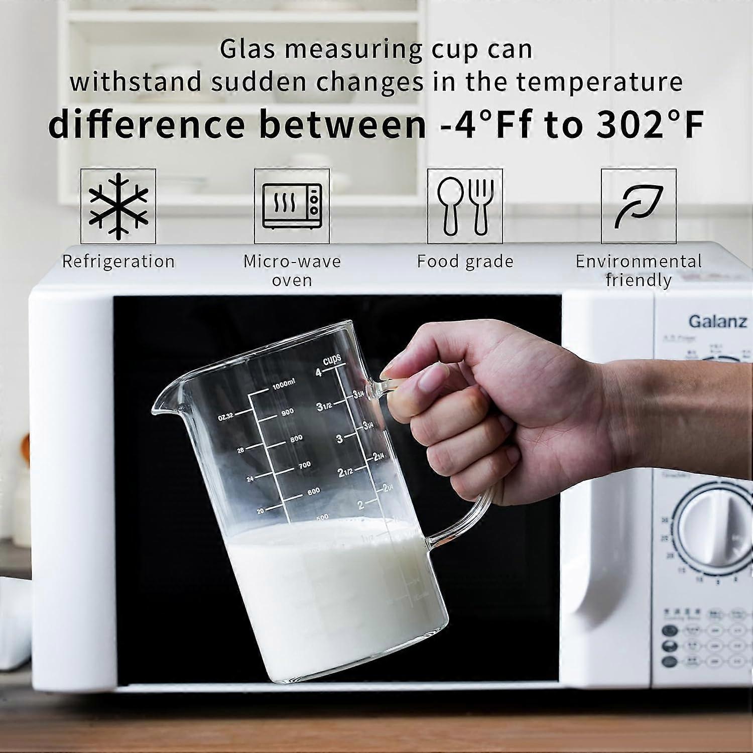 Measuring Cup High Borosilicate Glass with Insulated Handle and V-Spout ...