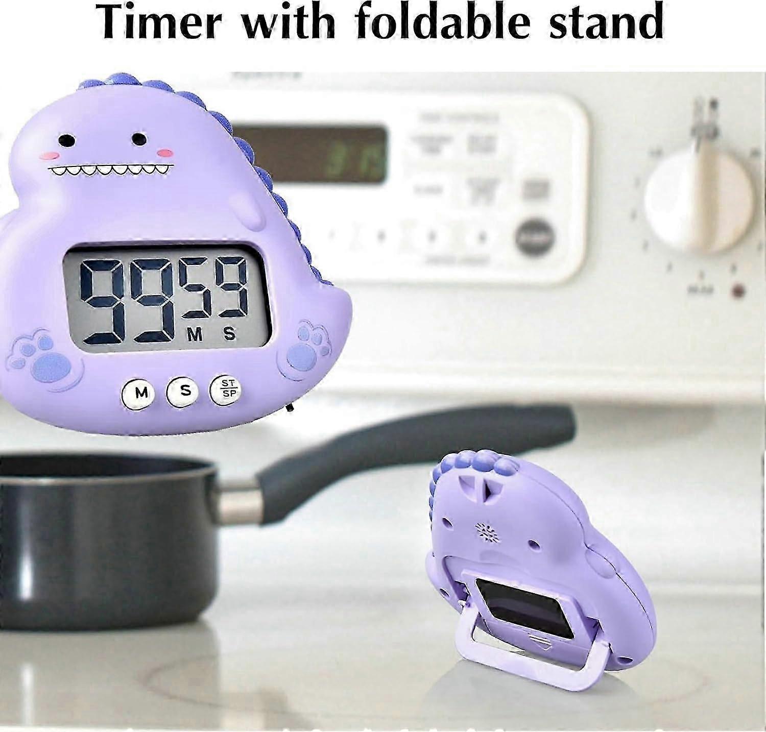 Cute Dinosaur Timer For Kids, Digital Kitchen Timer With Large 2.4-inch ...