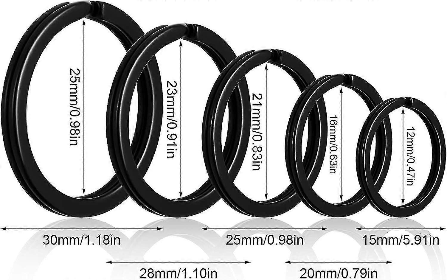 50 Pack Black Metal Split Key Rings, Durable Rust-Proof Keychain for ...