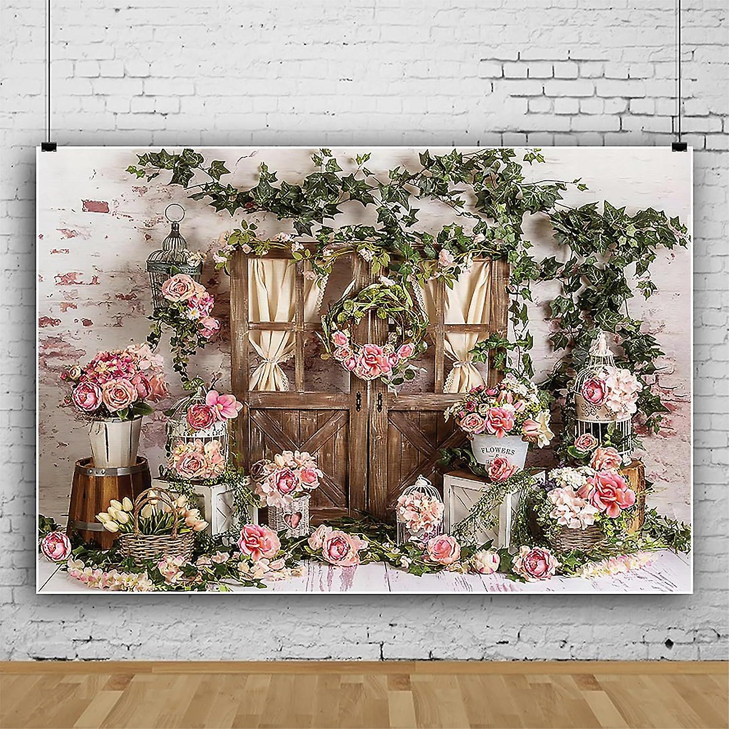 10x7ft Rustic Flower Shop Backdrop For Photoshoot Kids Adults Portrait ...