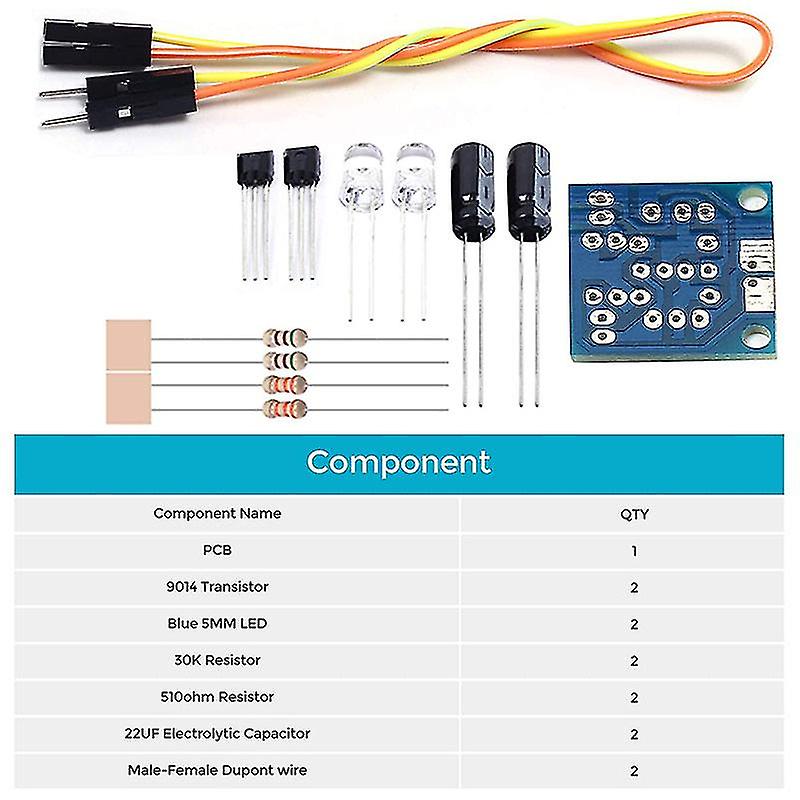 4-piece Set 5mm Led Flash Diy Kit Electronic Kit Pcb Circuit Skills ...