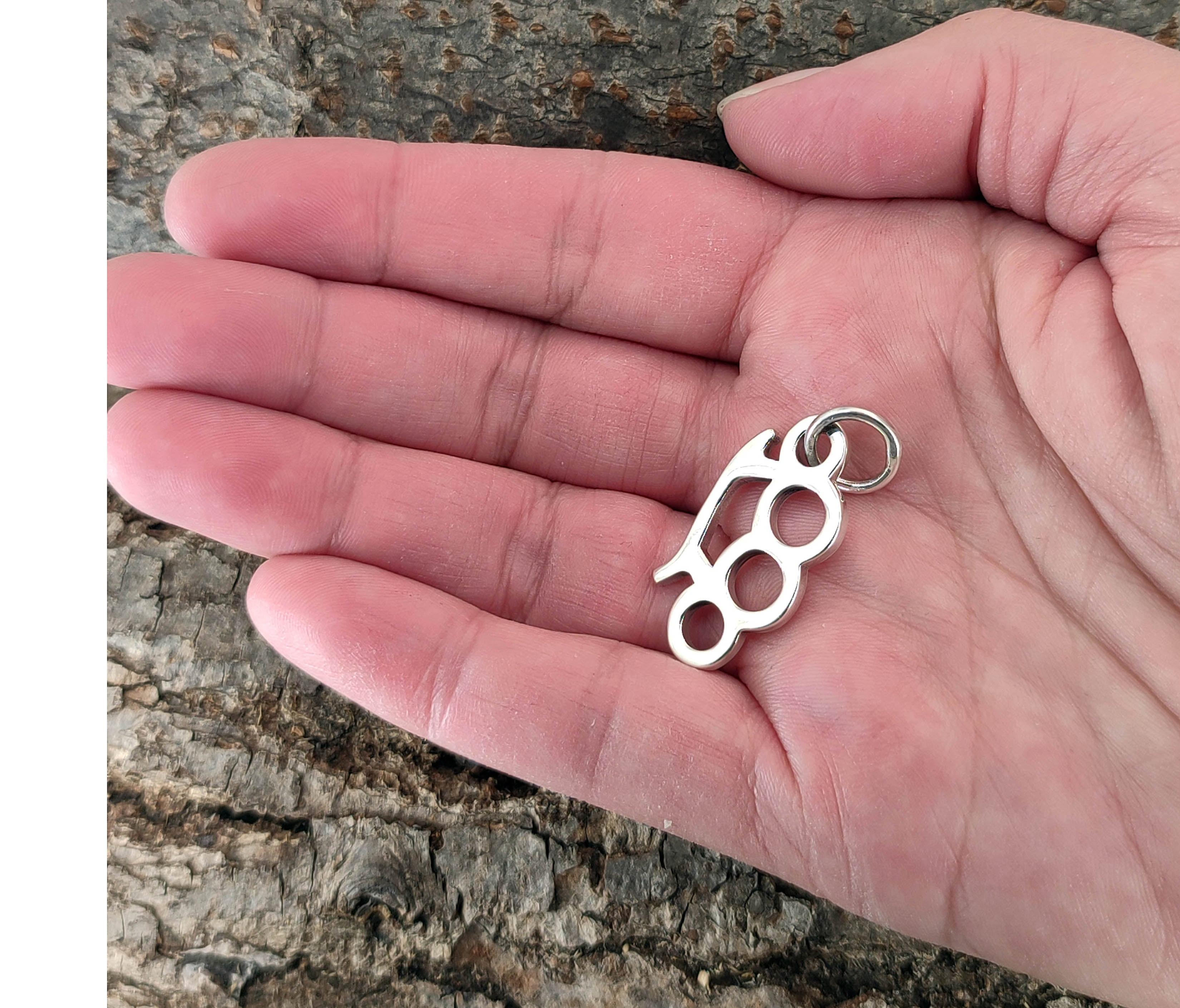 Brass knuckles 176 with snake chain - silver | Fruugo UK