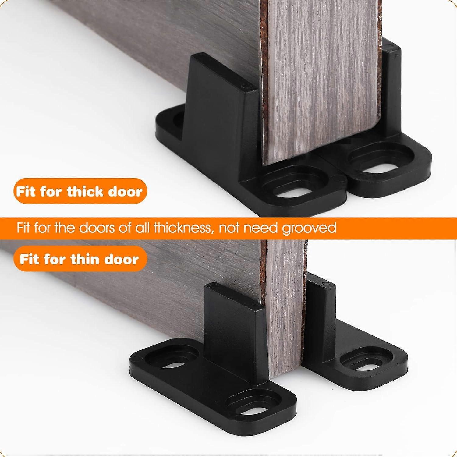 8 Pcs Barn Door Floor Guides, Black Pocket Door Guide Sliding Door ...