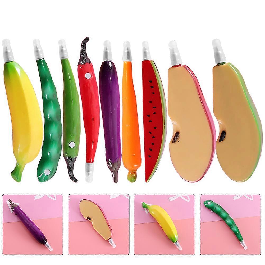 9Pcs Students Ballpoint Pens Fruit Design Pens Lifelike Vegetable ...