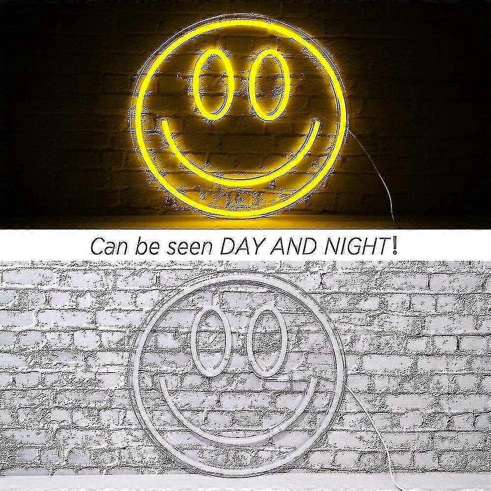 Smile Face Sign Neon Light Wall Decor Smiley Face Yellow Neon Signs Led ...