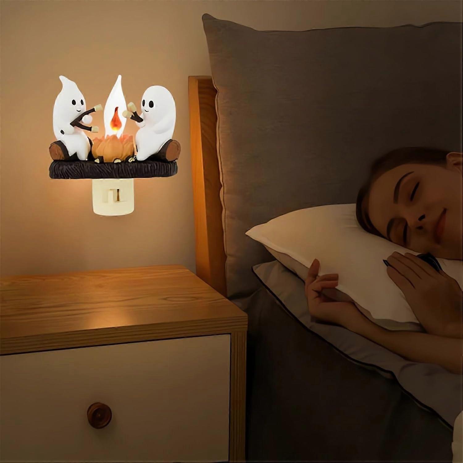 2024 Ghost Campfire Flickering Nightlight Spooky Ghost Fake Camp Fire ...